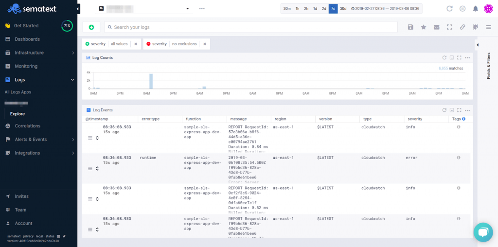 Sematext Centralized Aws Lambda Logs With Kinesis And Serverless 